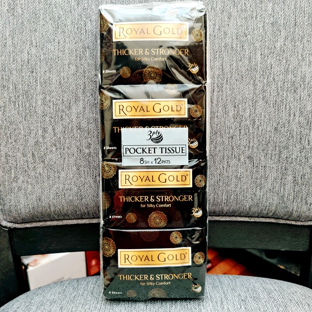 (12 Pack) ROYAL GOLD Luxurious Pocket Facial Tissue/Tisu Thicker ...