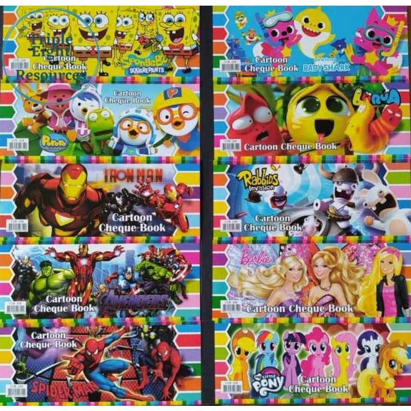 Kids Games Cartoon Cheque Book Buku Cek kartun Kanak-Kanak Barbie Pony ...
