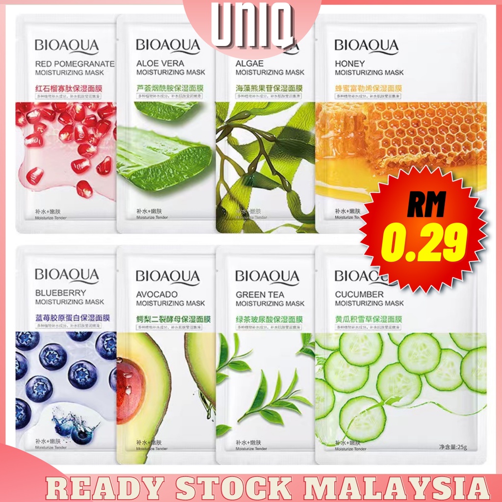 READY STOCK UNIQ BIOAQUA Natural Essence Facial Mask Masker Muka ...
