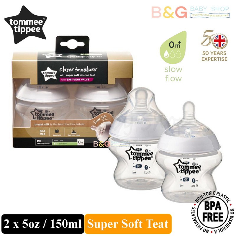 Tommee Tippee Closer To Nature Wide Neck Baby Newborn Milk Feeding Bottle Botol Susu Bayi 2 x ...