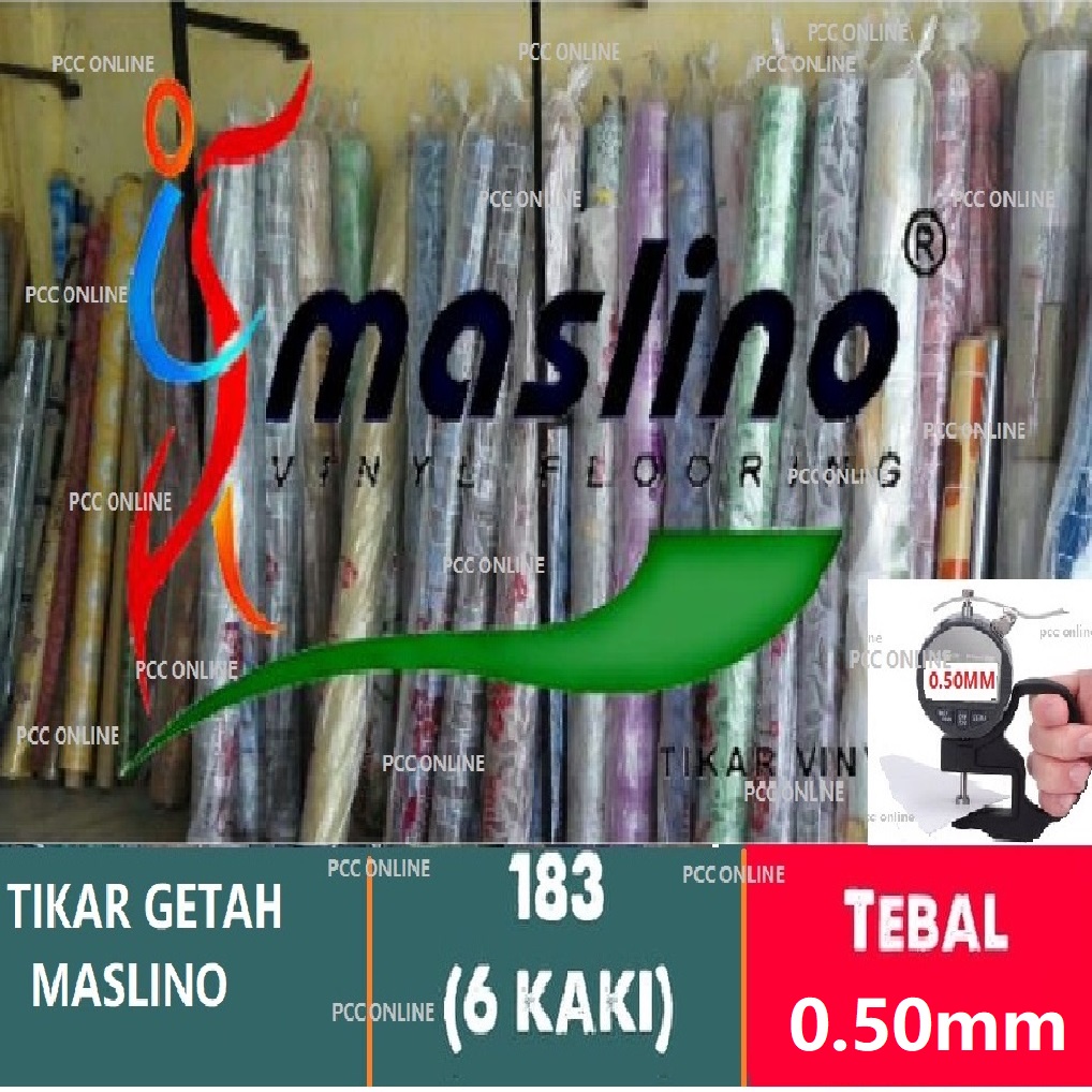 MASLINO Tikar Getah Tebal / Tikar Getah Lantai 20 Meter/27 Meter 0.50mm ...