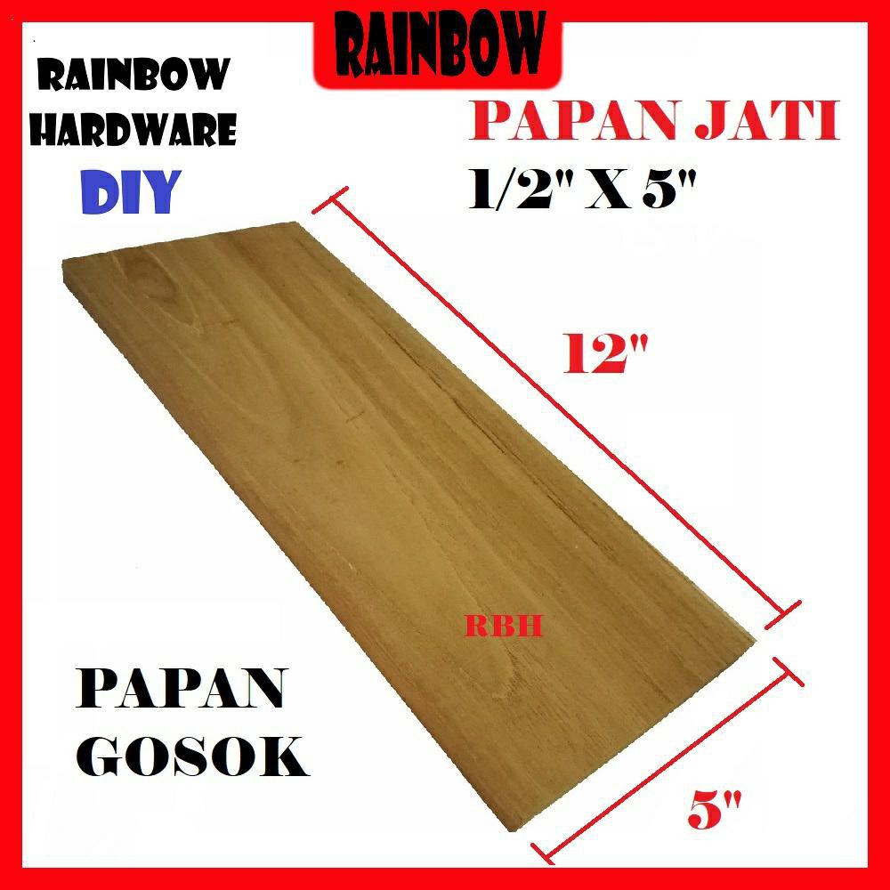 PAPAN JATI , PAPAN GOSOK , 1/2"X5"X12" (0.6cmX12cmX31cm)(READY STOCK) | Shopee Malaysia