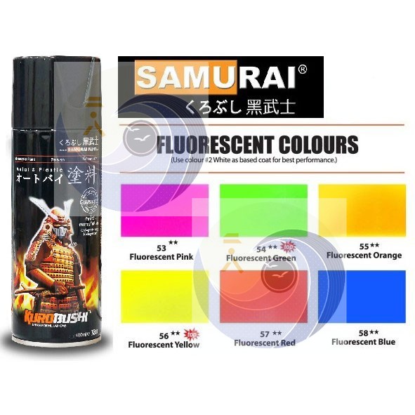 [ 1 UNIT ] Samurai Spray Paint FLUORESCENT Color 400ml | Shopee Malaysia