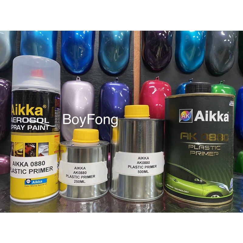Aikka AK0880 Plastic Primer 1liter Packing and Tin Spray(aerosol) ubat ...