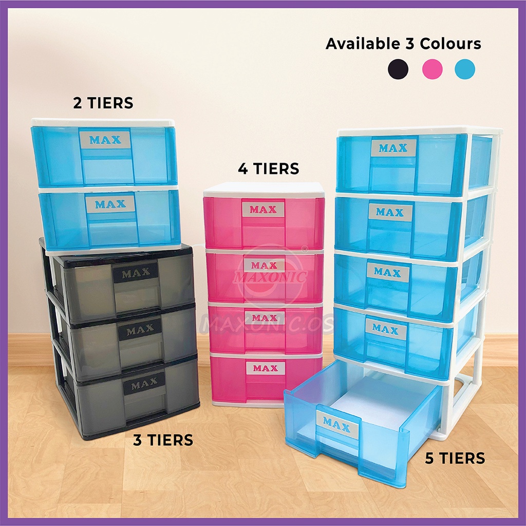 MAXONIC 2/3/4/5 TIER A4 DRAWER | DESK/HOME/OFFICE STATIONARY DRAWER ...