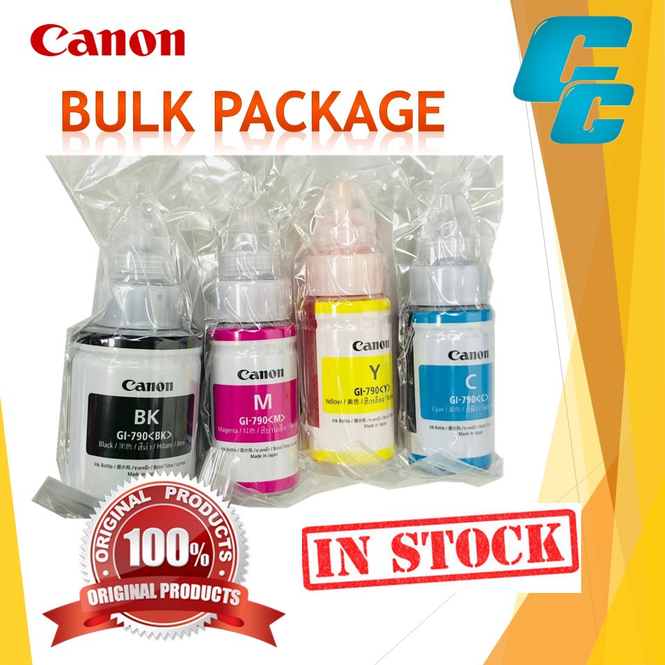 CANON GI-790 INK Full Set - Black Cyan Magenta Yellow GI790 ( Without ...