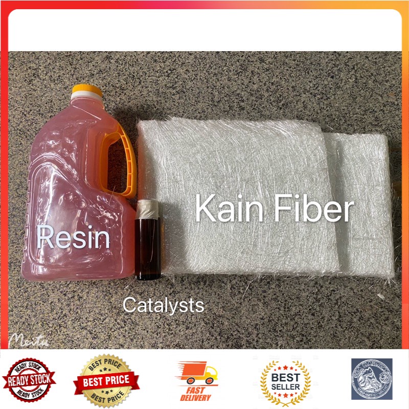 FIBERGLASS RESIN(P9509) , KAIN , CATALYST/ READY STOCK 👍👍👍 | Shopee ...