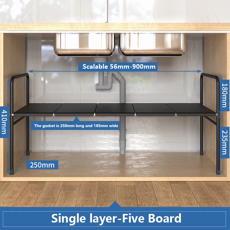 DO Extendable Stainless Steel Kitchen Organizer Under Sink Rack Kitchen ...
