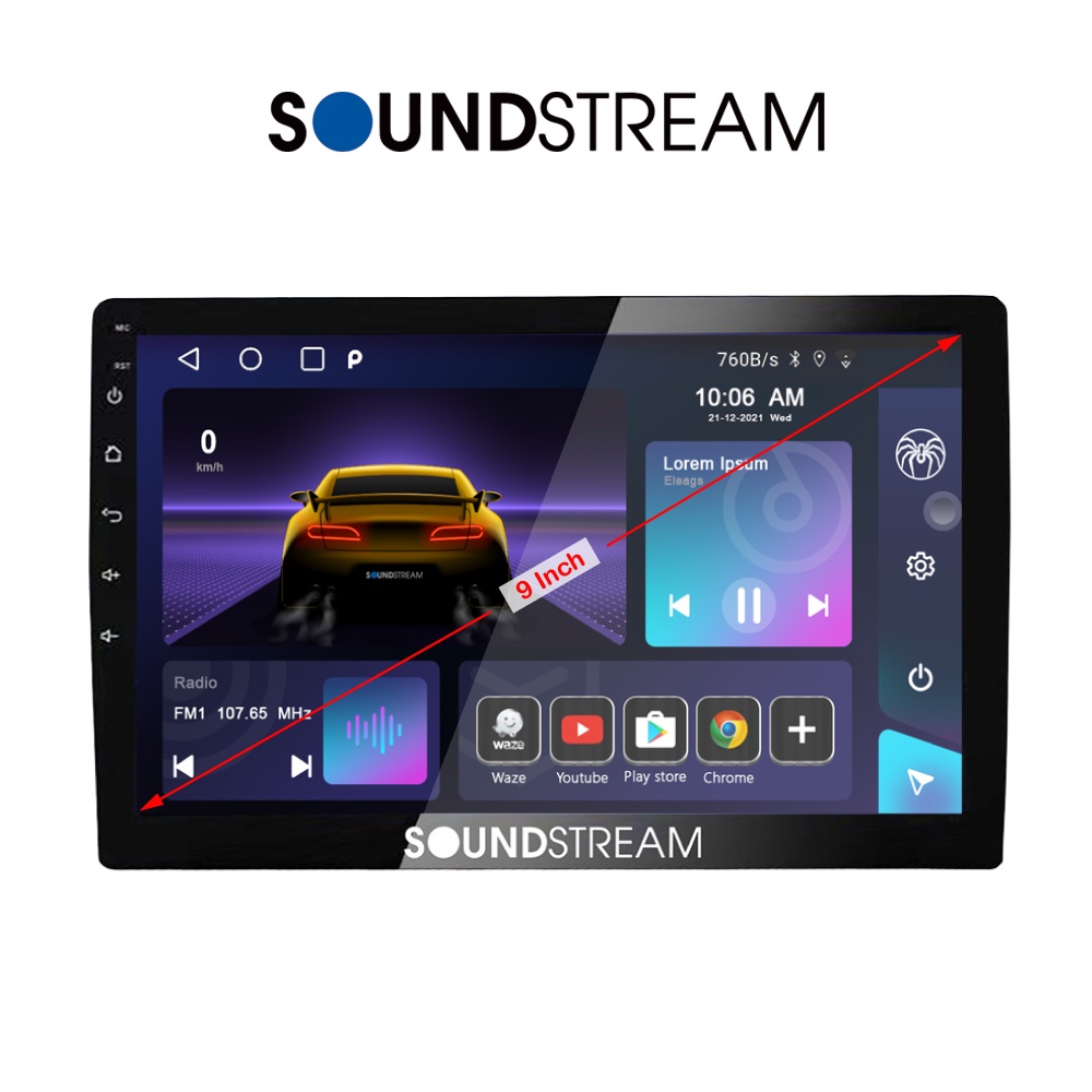 SOUNDSTREAM Cyber QLED 360 Cam Supported, DSP & 4G SIM Car Android ...