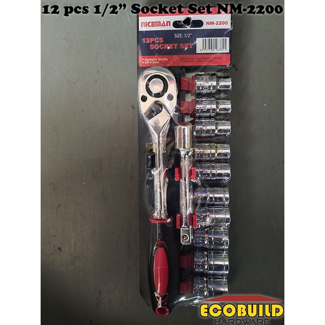 NICEMAN 12pcs 1/2 inch Socket Set NM-2200 | Shopee Malaysia