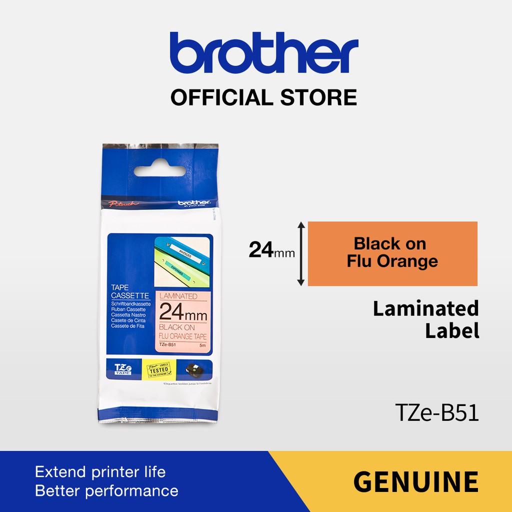 Brother TZe-Tape Genuine Laminated Label (24mm) TZe-151 251 252 253 354 ...
