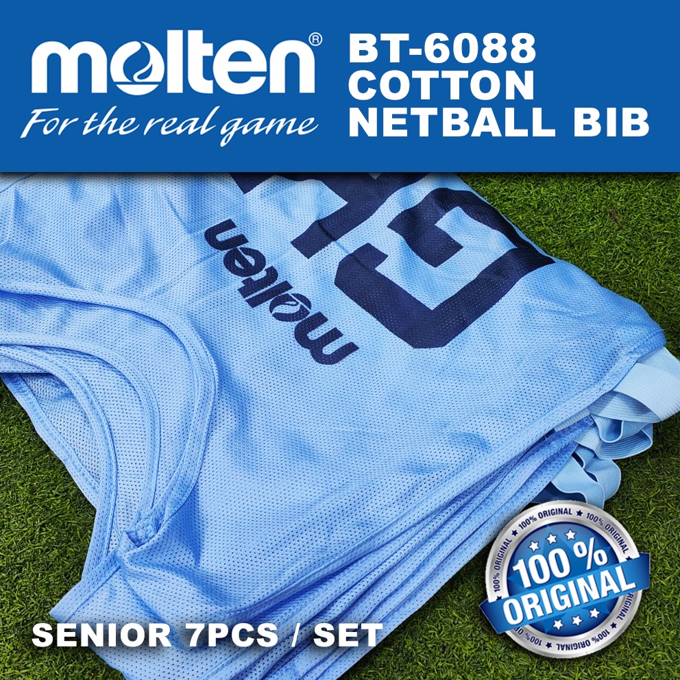 [100% Original] Molten Netball Bib BT-6088 7 Pcs Set Single Cotton Mesh ...