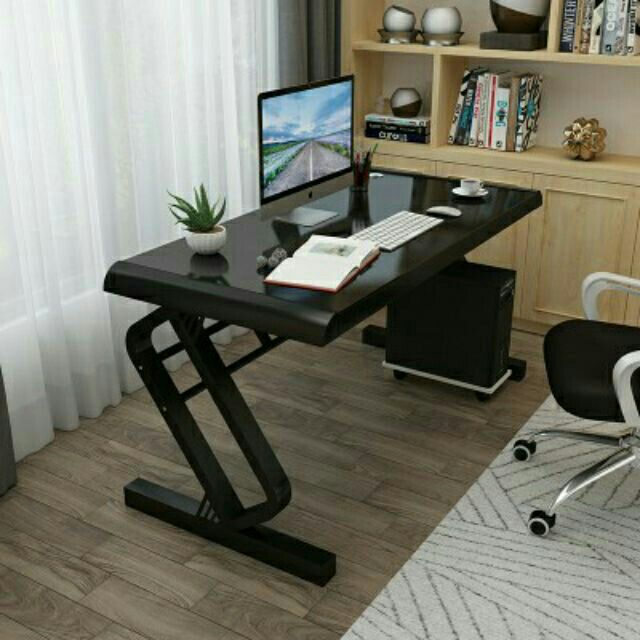 Tempered Glass OFFICE WORKSTATION GAMING / COMPUTER TABLE 140cm 120cm ...
