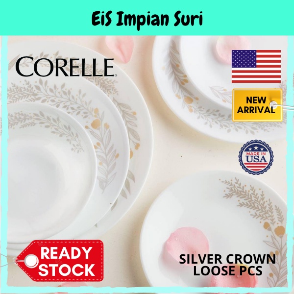 Corelle Loose Piece Silver Crown Loose (Dinner Plate / Soup Bowl ...