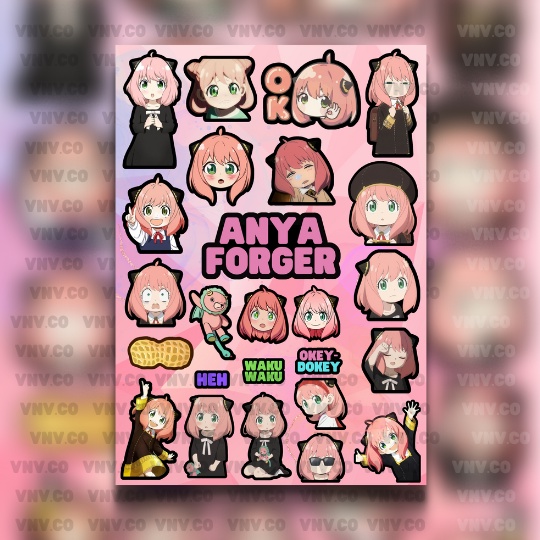 ANYA FORGER 1 Sheet Sticker - Laminated - Spy x Family - w/ FREEBIES ...