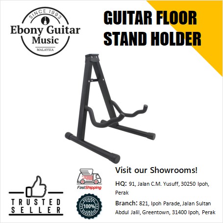 Guitar Floor A Stand Foldable Holder Black Steel Pipe | Shopee Malaysia