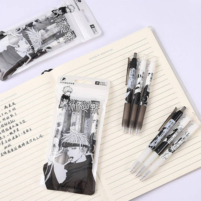6pcs/pack Anime Jujutsu Kaisen Cute 0.5mm Black ink Gel Pen Kawaii Gojo ...