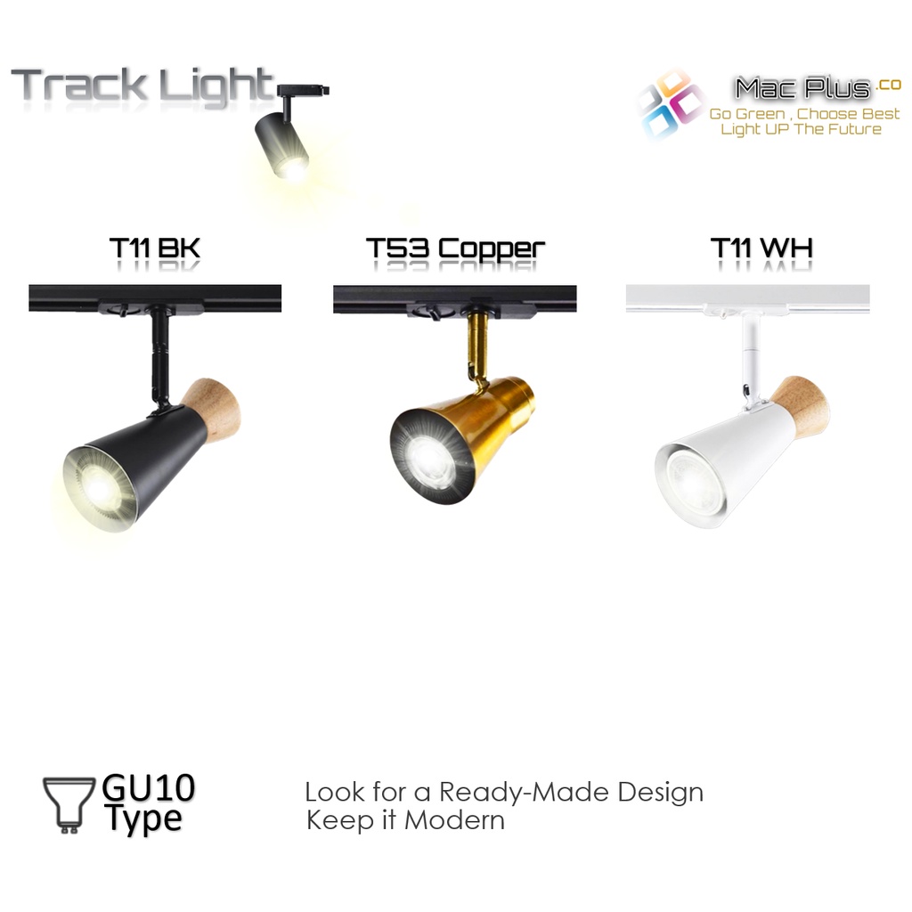Deco Track Light Copper / Black / White / GU10 Modern Ceiling / Wall ...