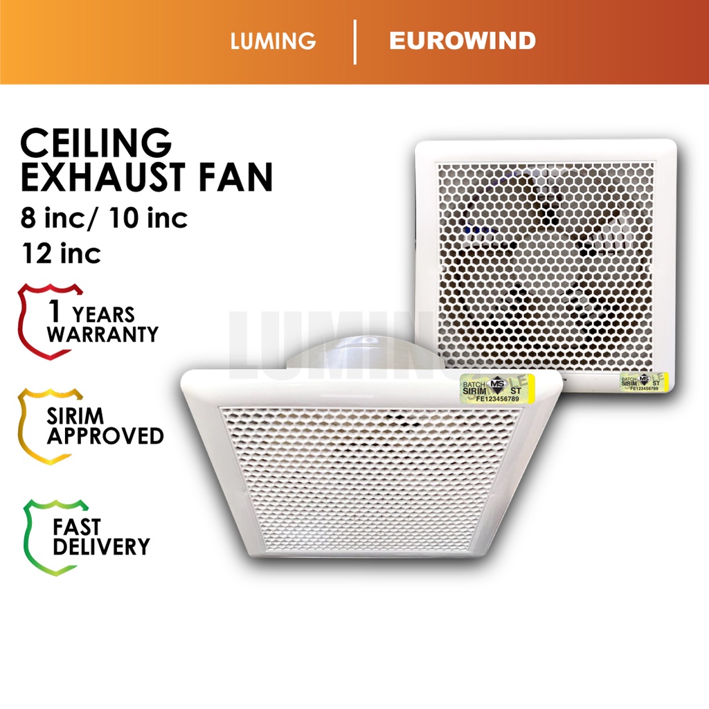 LMG_ SIRIM Ceiling Exhaust Fan 8" 10" 12" Ekzos Air Ejector Ventilation ...