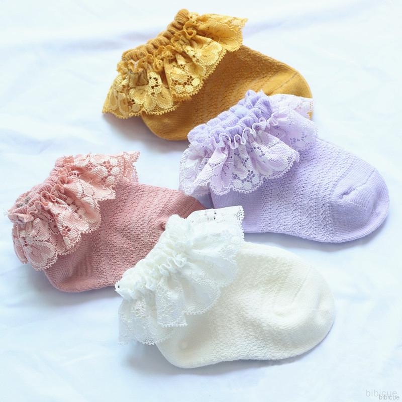 Baby Girl Cute Socks Ruffle Lace Cotton Short Socks Infant Children ...