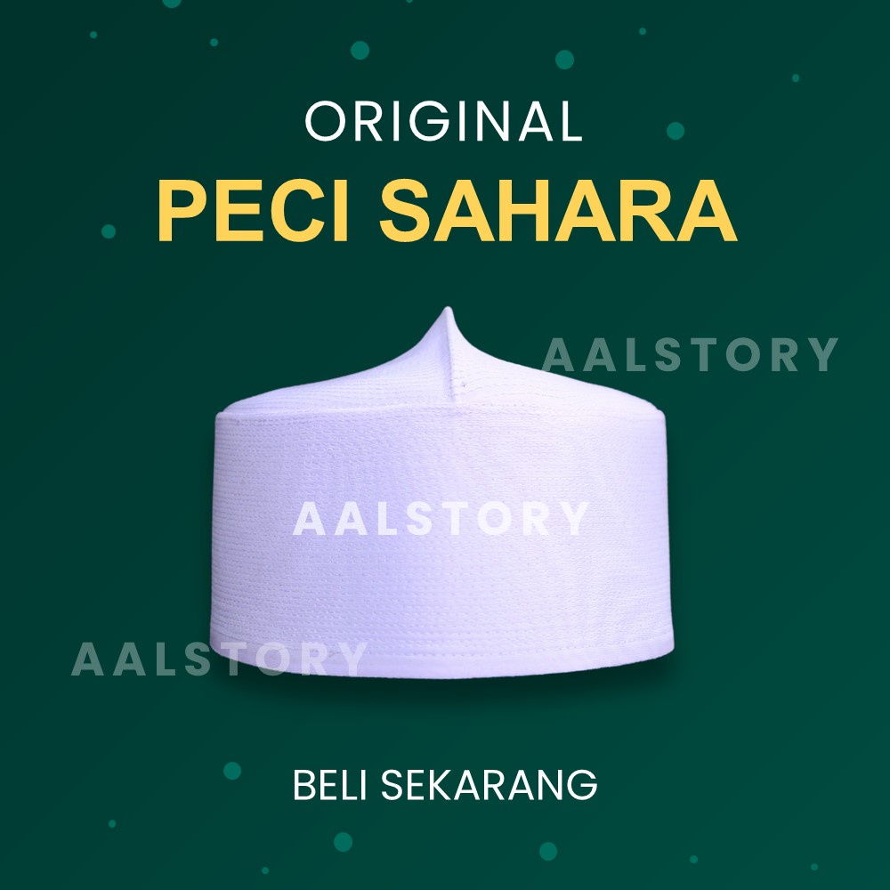 ORIGINAL SAHARA White Peci haji songkok skullcap for men of muslim ...
