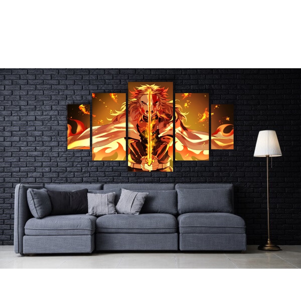HIASAN DINDING KAYU Wall Decor Kyojuro Rengoku DEMON SLAYER 1 Set Wall ...