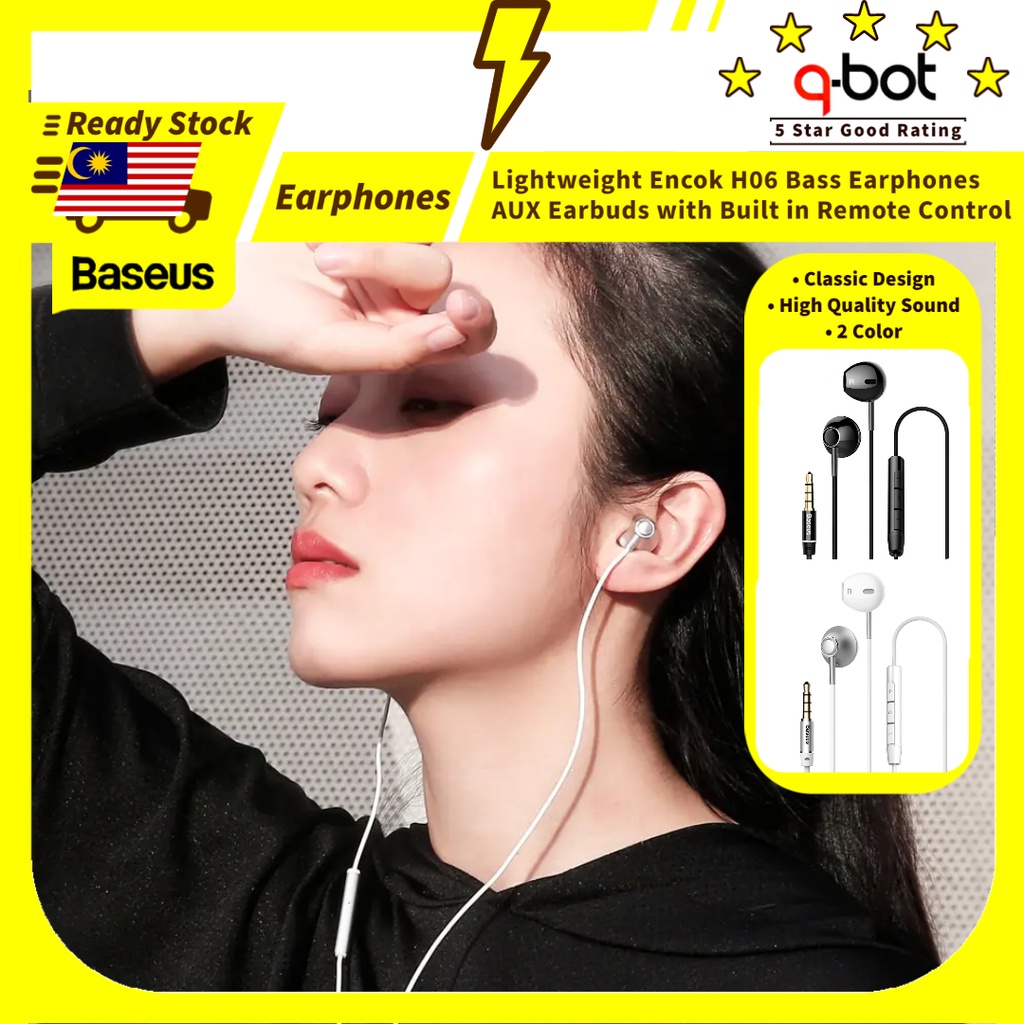 Baseus Original Premium Lightweight Encok H06 Lateral Bass Earphones ...