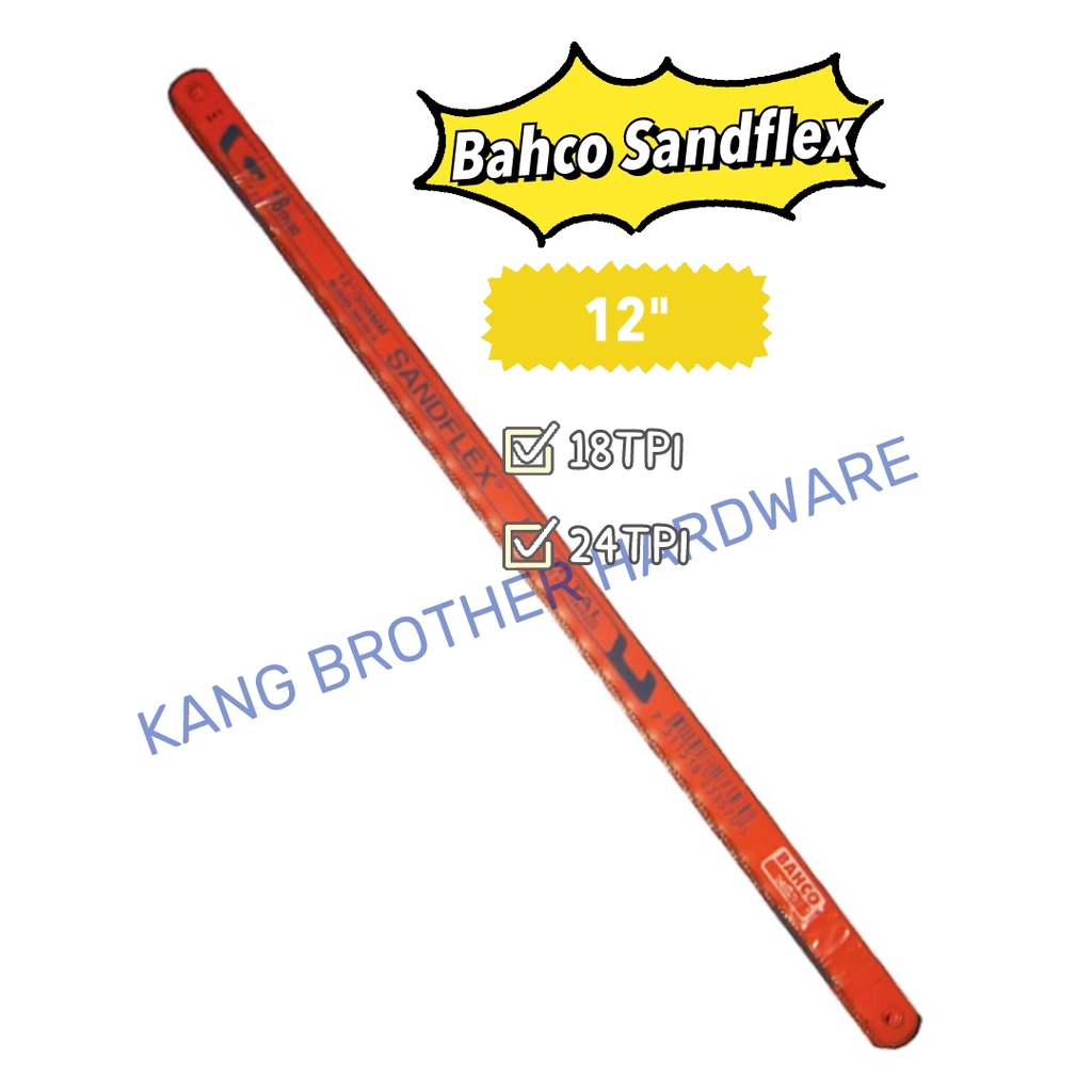Bahco Sandflex Saw Blade Hack Saw Blade 12" (18 TPI / 24 TPI) | Shopee ...