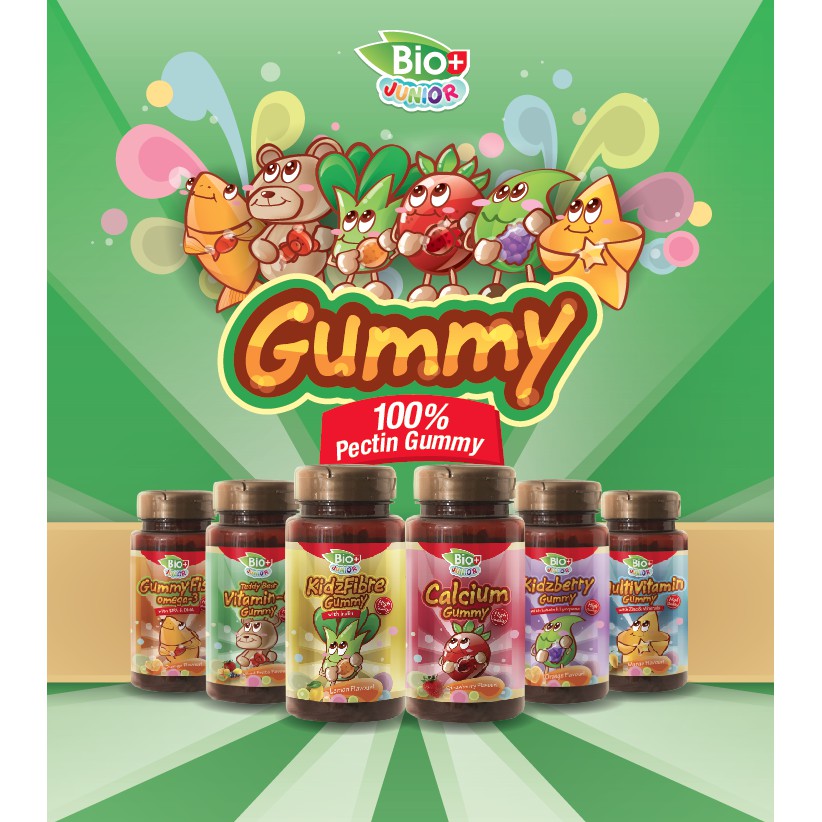 BioPlus Bio+ Gummy Junior Fish Omega-3/KidzBerry/Multivitamin (Sugar ...