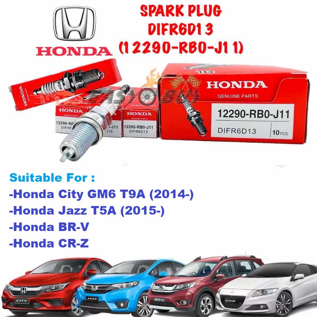 HONDA NGK IRIDIUM SPARK PLUG 12290-RB0-J11(DIFR6D13) FOR HONDA CITY GM6 T9A,CRZ,JAZZ,T5A 12290 ...