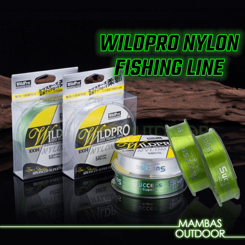 WildPro Nylon Transparent Fluorescent Fishing Line 100m Tali Benang ...
