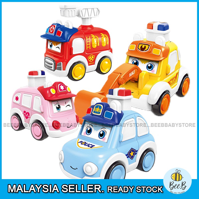 Kids Cartoon Pullback Car Mini Cute Rescue Alliance Team Fall-Resistant ...