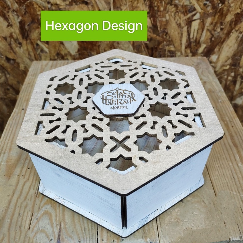 Raya Wooden Hexagon Gold Design Gifts Box Cookies Packaging Box Storage ...