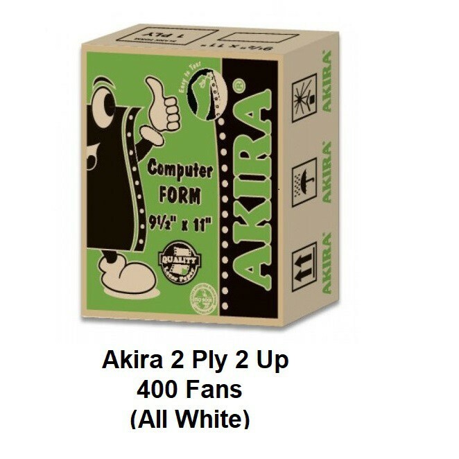 (400 / 500 Fans) Akira 9.5" x 11" 2 Ply 2 Up NCR Paper Computer Form ...