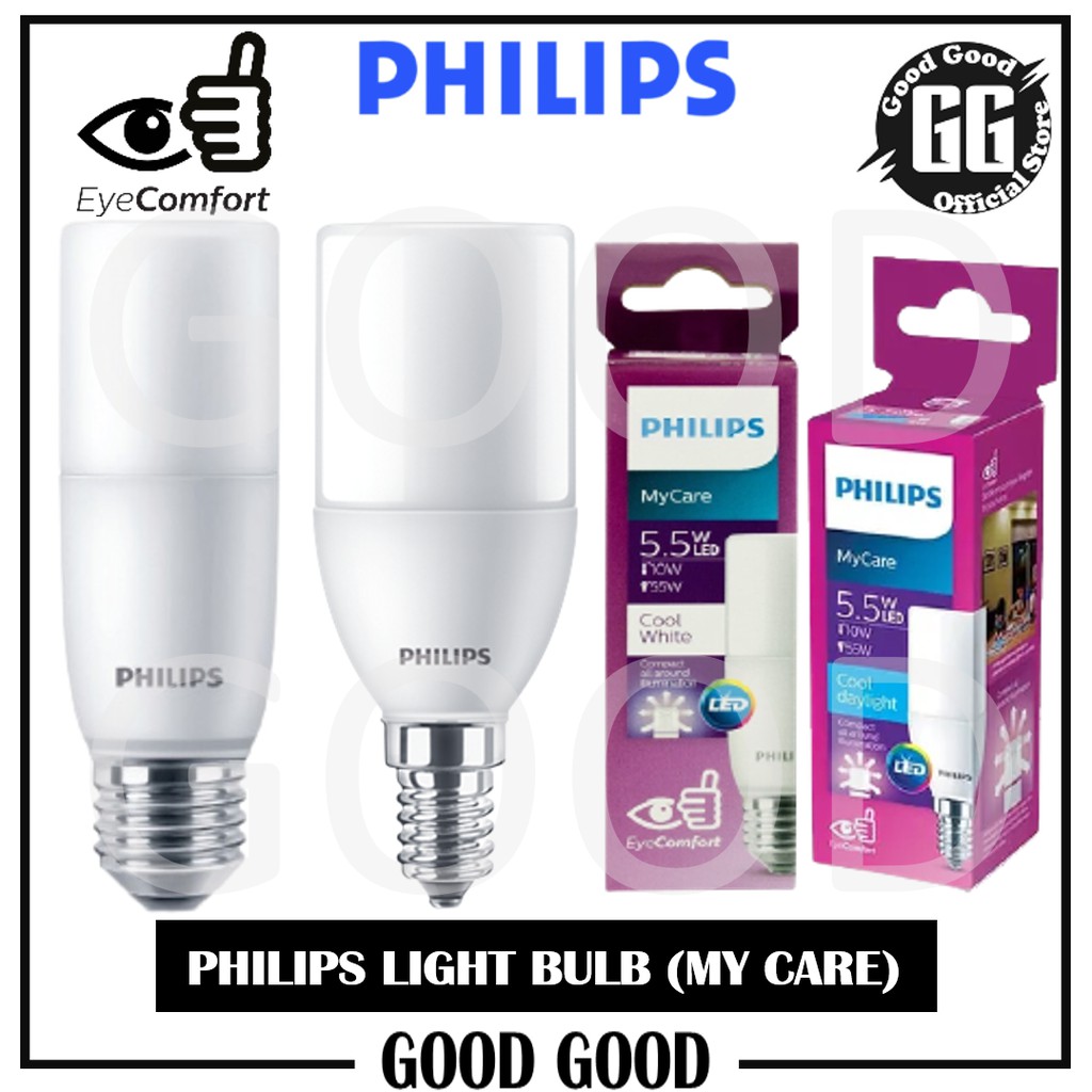 Philips MyCare [ E14 / E27 ] [ 5.5W / 11W ] LED Stick Bulb mentol 灯泡 | Shopee Malaysia