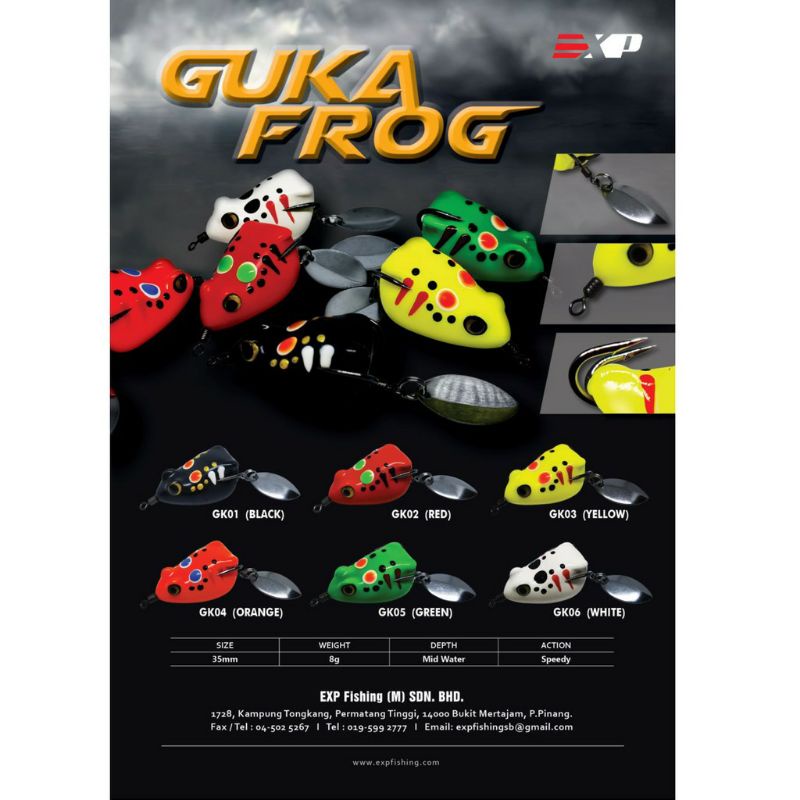 EXP guka soft rubber frog lure for snakehead toman haruan fishing ...