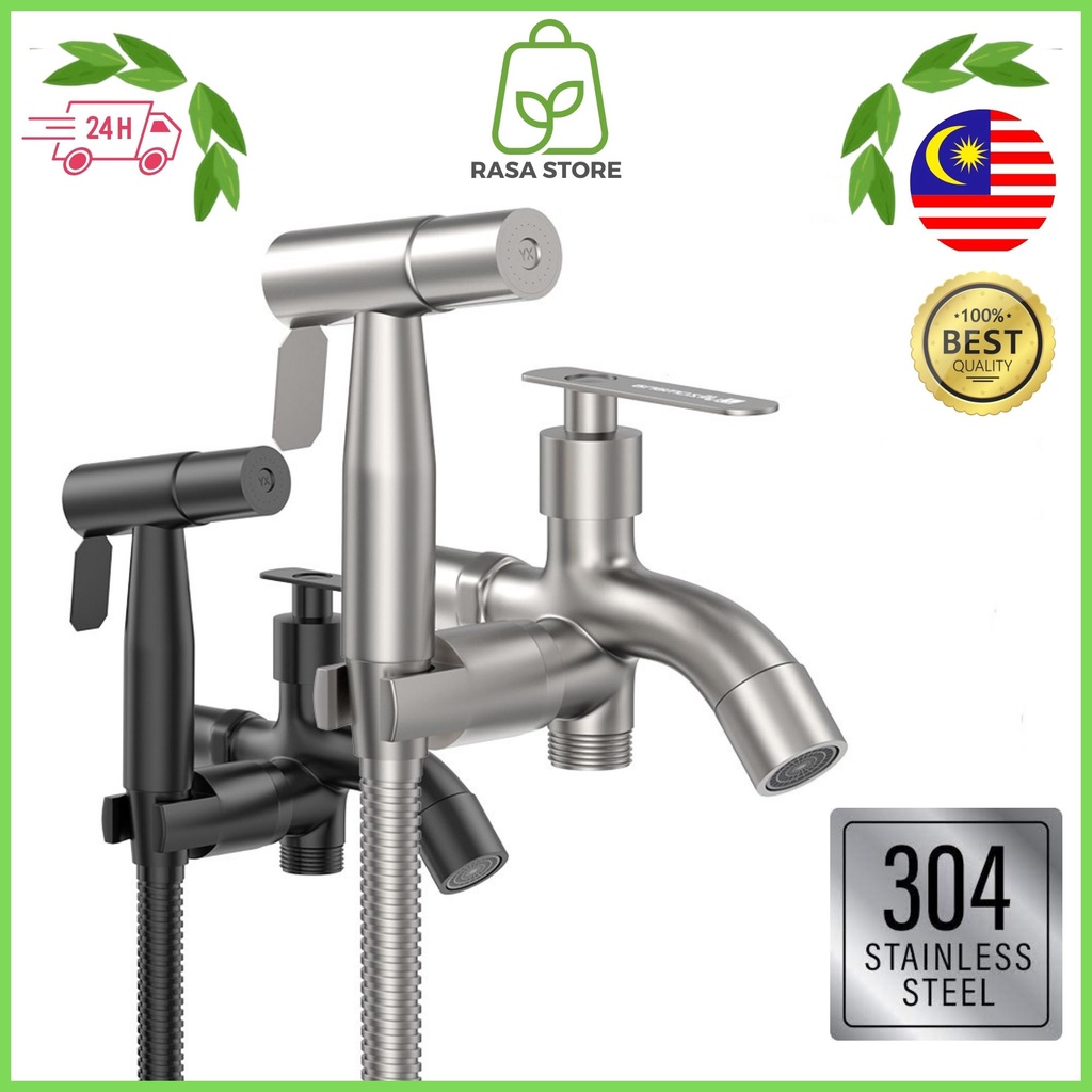 Two Way Tap Faucet Bidet Spray Set Hand Bidet Bathroom Faucet Toilet ...