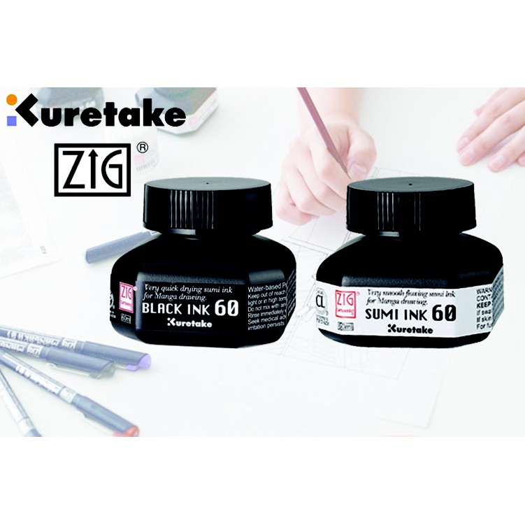 Kuretake Calligraphy Comic Black / Sumi Ink 60ml | Shopee Malaysia