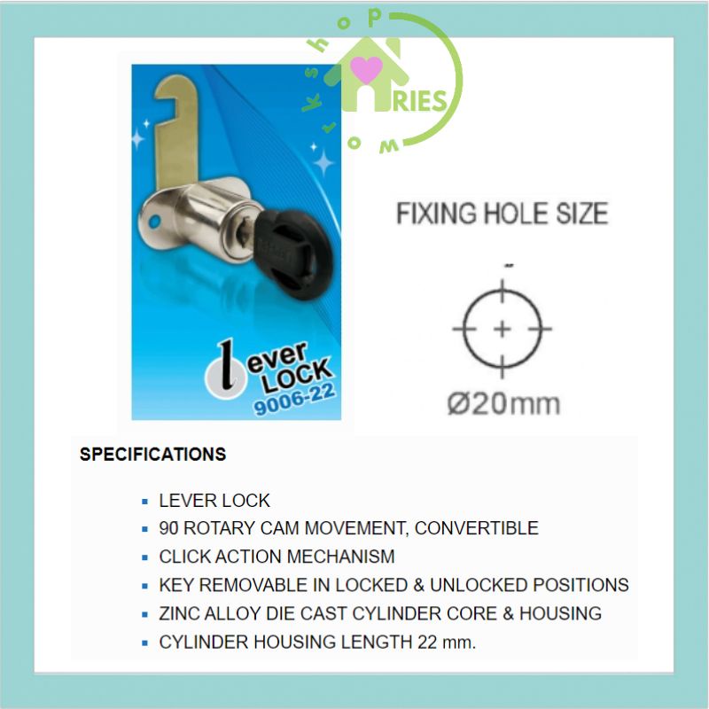 TARGET LEVER LOCK 9006-22 cabinet lock locker lock safety box drawer ...