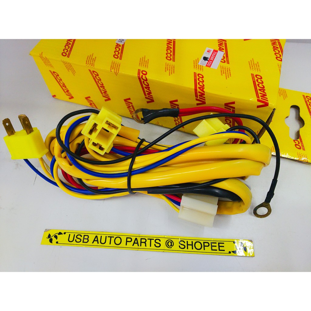 H4 Headlamp Wire Kit 2 Wire type Head Lamp Cable with Socket | Shopee ...