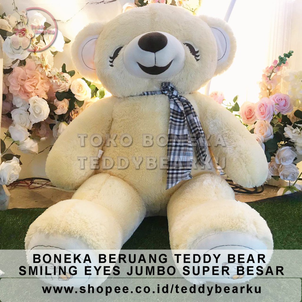 Teddy Bear Teddy Bear Smiling Eyes Jumbo Super Large 1 Meter | Shopee ...
