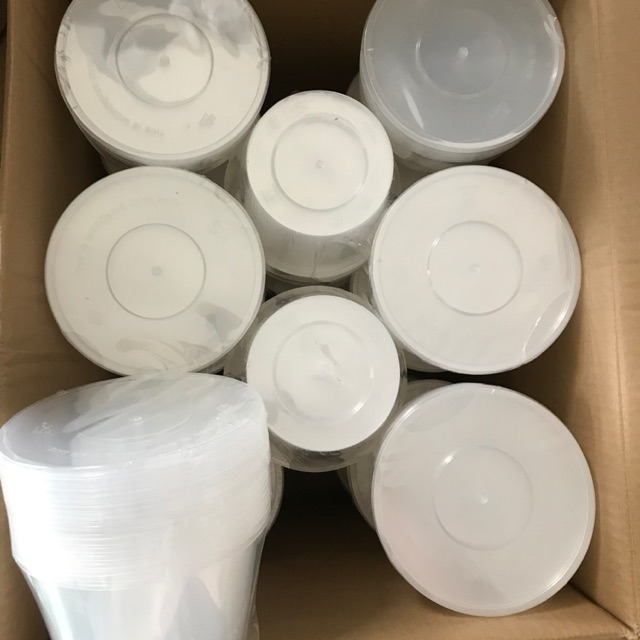 Round plastic food box, 1000 ml plastic food box - Set 50c | Shopee ...