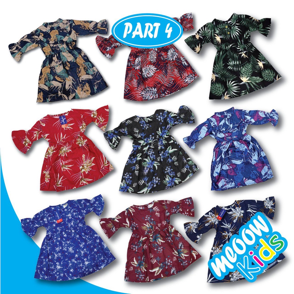[PART 4] Dress Floral Budak Perempuan, Dress Floral Girl, Dress Kanak ...