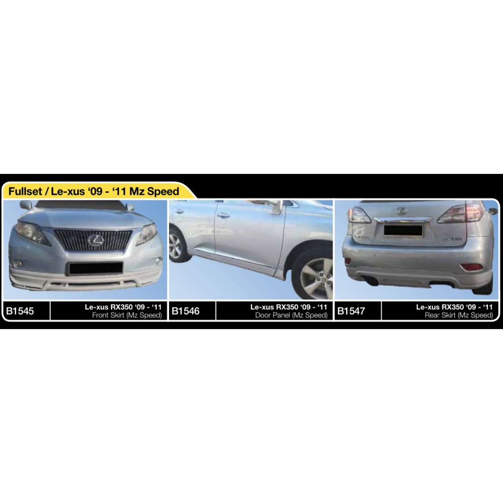 Lexus RX270 RX330 RX350 MZ Speed bodykit body kit front side rear skirt ...