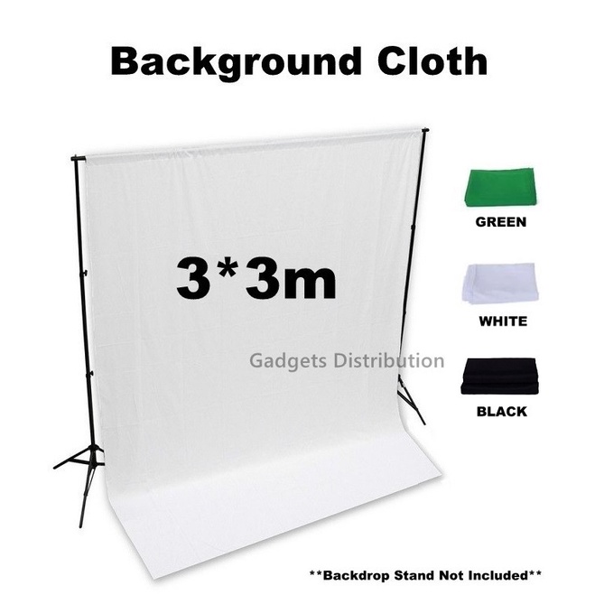 3*3m 3x3m 3m 300cm WHITE Polyester Cotton Shooting Background Backdrop ...