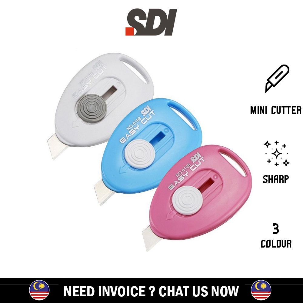 SDI Easy Cutter Knife Mini Cutter / Pisau Tolak Mini Pemotong Utility ...