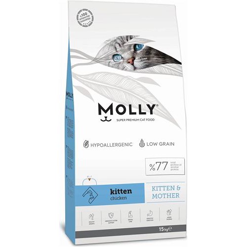 Molly Super Premium Dry Cat Food Kitten & Mother Cat 1kg Repack ...