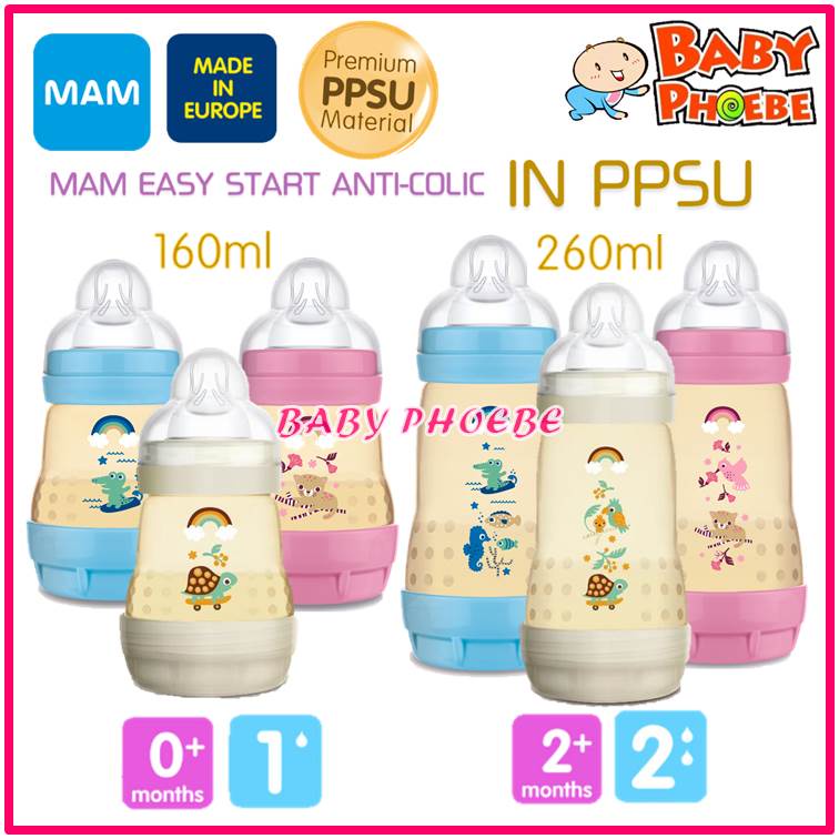 MAM Easy Start Anti-Colic Premium PPSU Bottle 160ml/260ml (1pc) | Shopee Malaysia