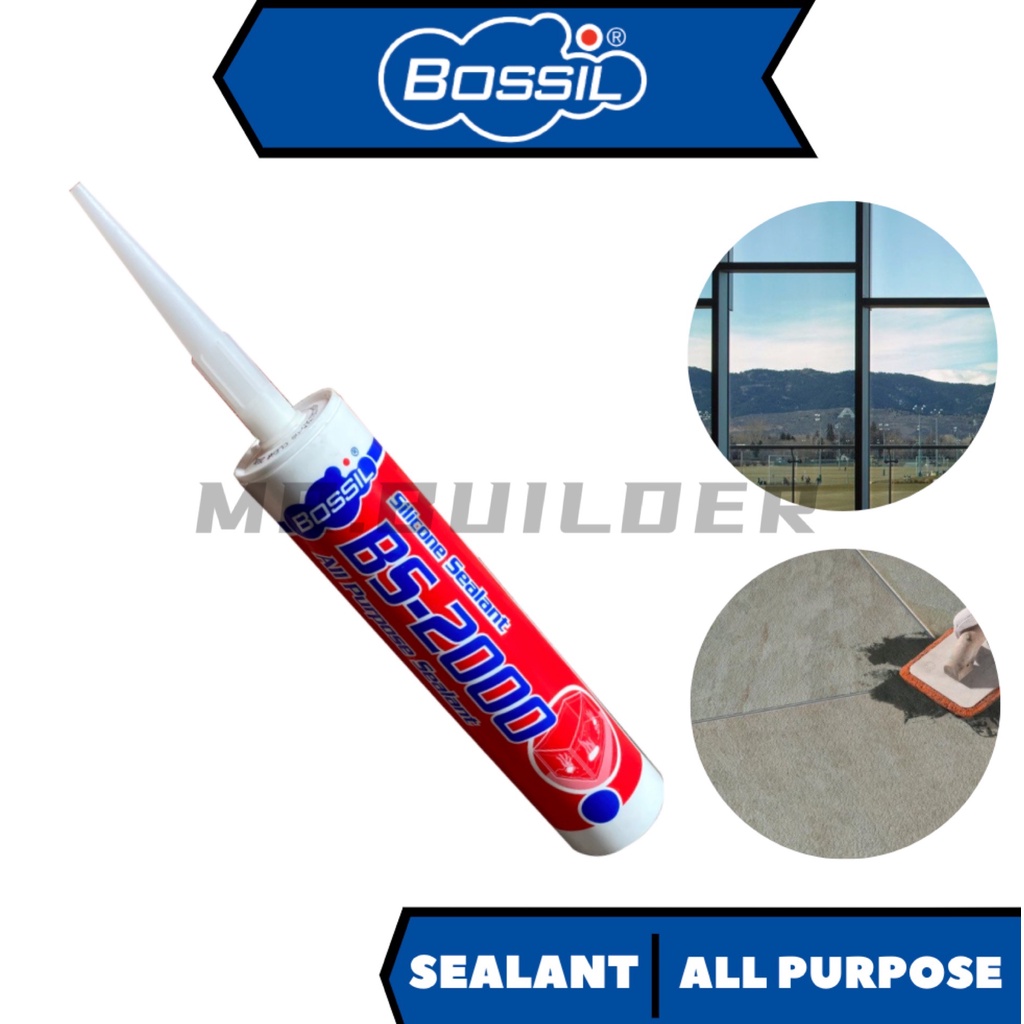 BOSSIL BS-2000 All PURPOSE SEALANT BS2000 280ml Silicone Sealant White ...