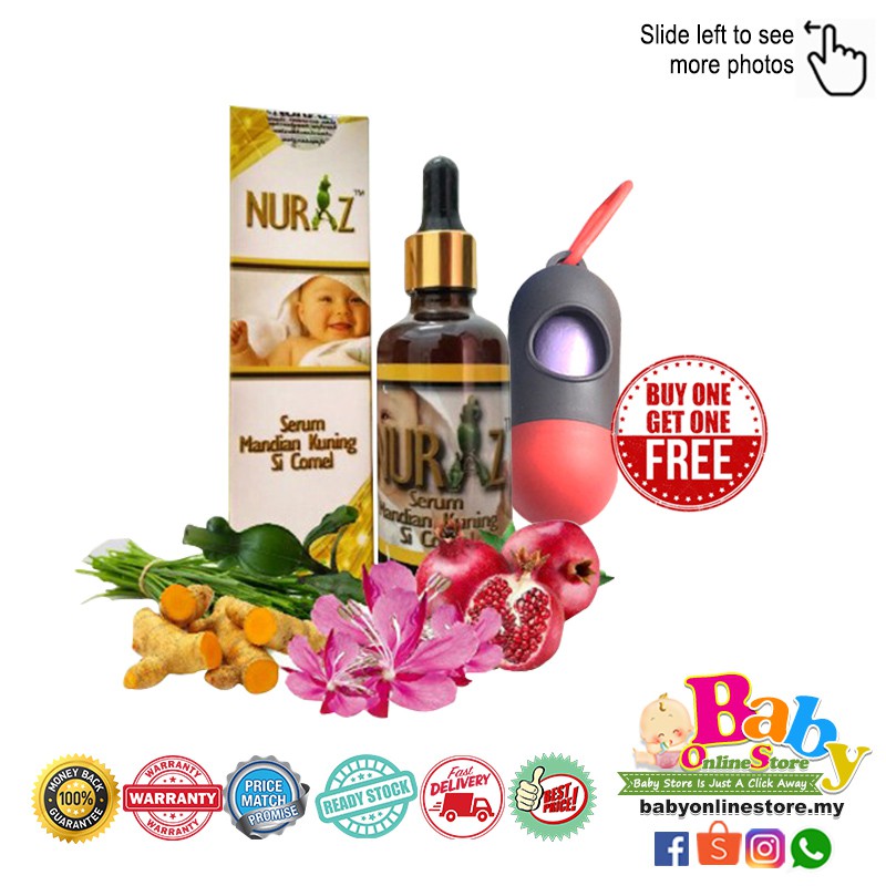[BUY 1 FREE 1] Nuraz Serum Mandian Penawar Demam Kuning Jaundice Si Comel 50ml | Shopee Malaysia